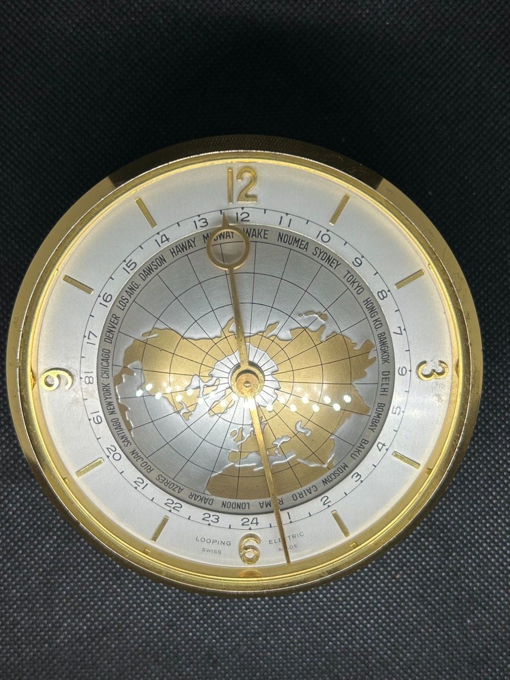 World Time Desk Clock by Looping Swiss vintage rarität (D'occasion) à ...