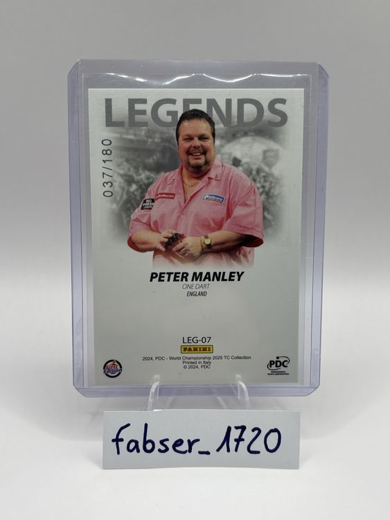 2025 Panini PDC Darts Peter Manley 37/180 Legends (Neu (gemäss ...