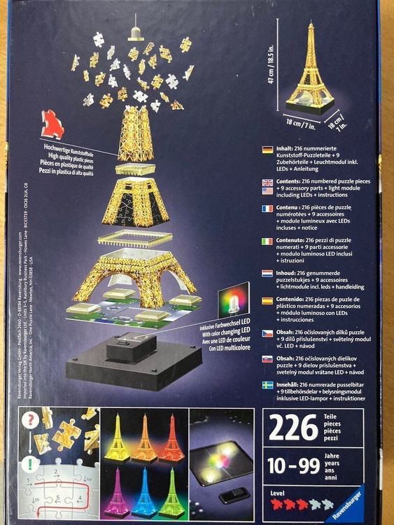 3D-Puzzle Eiffelturm mit LED-Beleuchtung | Kaufen auf Ricardo