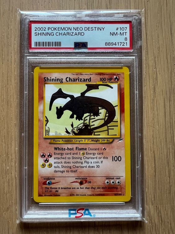 Pokemon Neo Destiny Shining Charizard PSA 8 Holo Secret Rare (Gebraucht ...