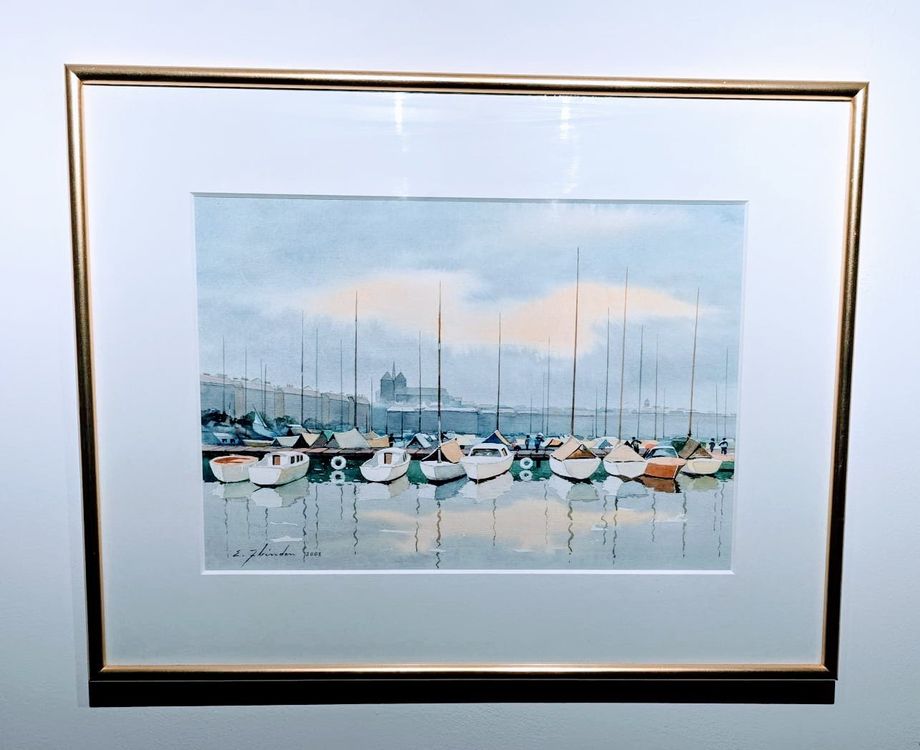 Aquarelles Originales, Le Lac Léman, signature Ellis Zbinden (Neu ...
