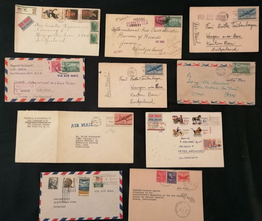 29 Air mail Briefe von 1939 bis 1968 (Gebraucht) in Wangen an der Aare ...