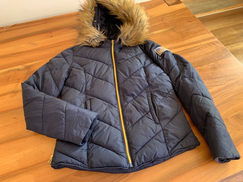 Svea dunkelblaue Winterjacke mit Kapuze, Gr. S, Top Zustand! (Gebraucht ...