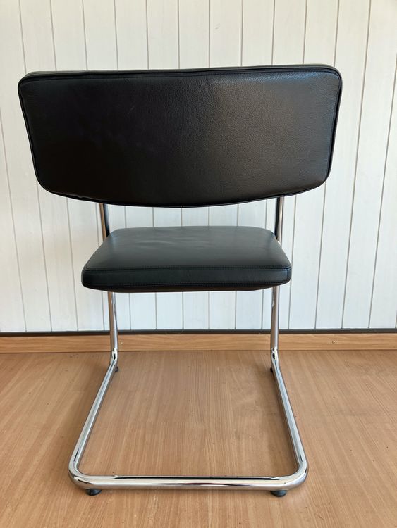 Vitra Visavis Softback Freischwinger Leder schwarz | Kaufen auf Ricardo