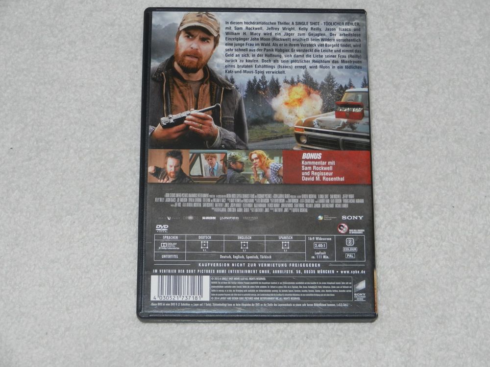 DVD SAM ROCKWELL - A SINGLE SHOT - TÖDLICHER FEHLER | Kaufen auf Ricardo
