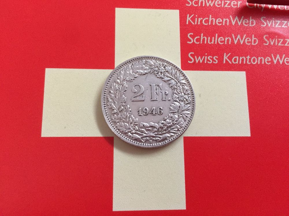 2 Franken 1946 ss-vz, nur 1,692 Mio! (Gebraucht) in Elsau für CHF 12.5 – mit Lieferung auf ...