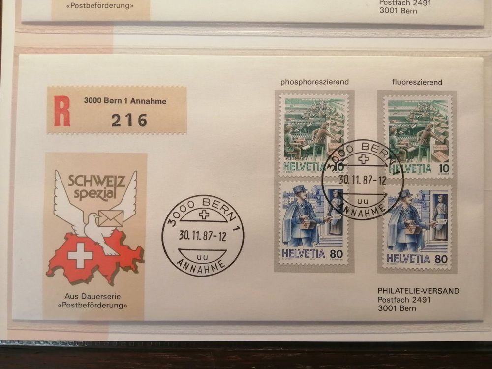 Schweiz SPEZIAL BM auf Fluoreszierendem Papier 1987 (Gebraucht) in Aesch LU für CHF 3 – mit ...