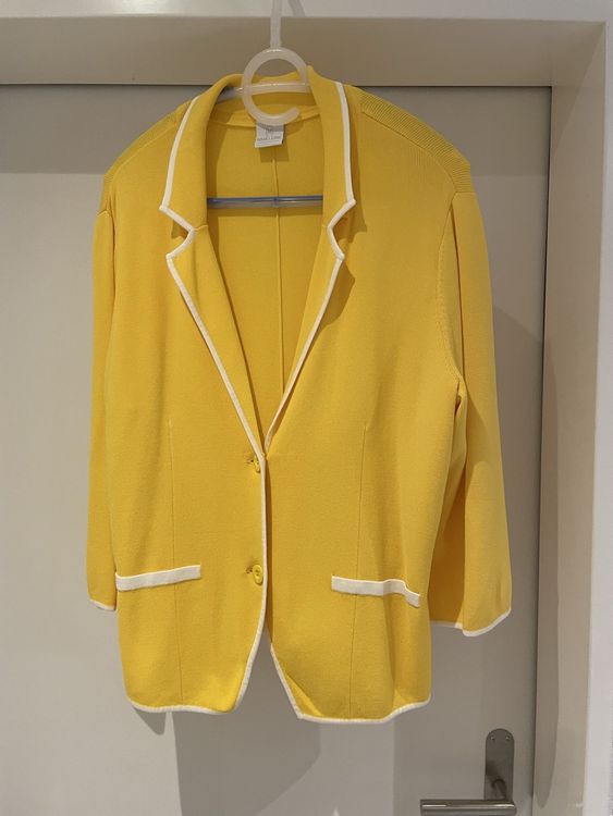 Madeleine Fein-Strick-Blazer Gr. 44, gelb, hoher NP! (Neu und ...