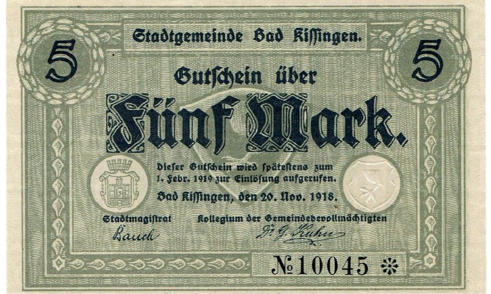 Bad Kissingen 5 Mark 20.11.1918 VZ+-VZ++ (Gebraucht) in Steffisburg für ...