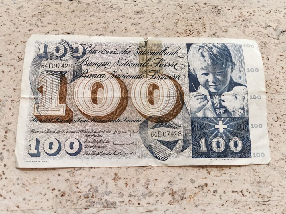 Alte Schweizer 100.00 CHF Schein | Kaufen auf Ricardo