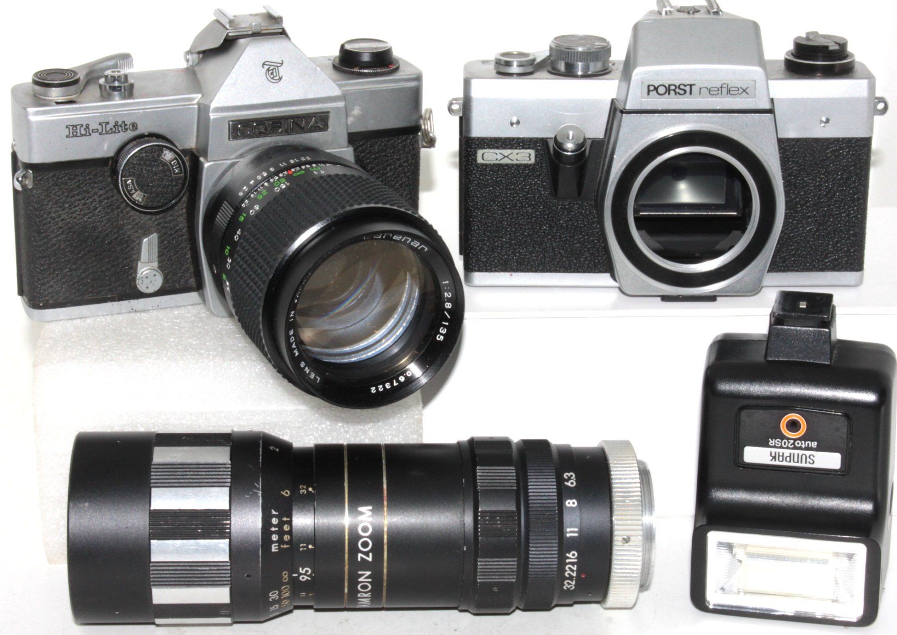 cc / COSINA HI-LITE + PORST REFLEX CX3 + 2 Objektive + Blitz (Gebraucht ...