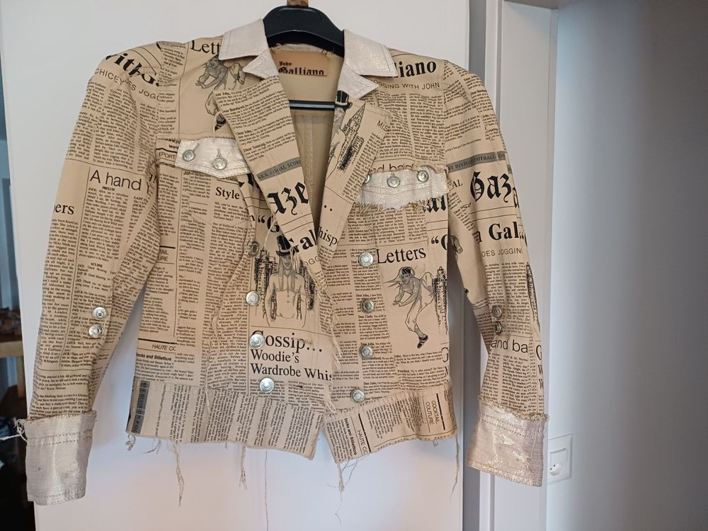 John Galliano for Dior iconic newsprint collection jacket (Gebraucht ...