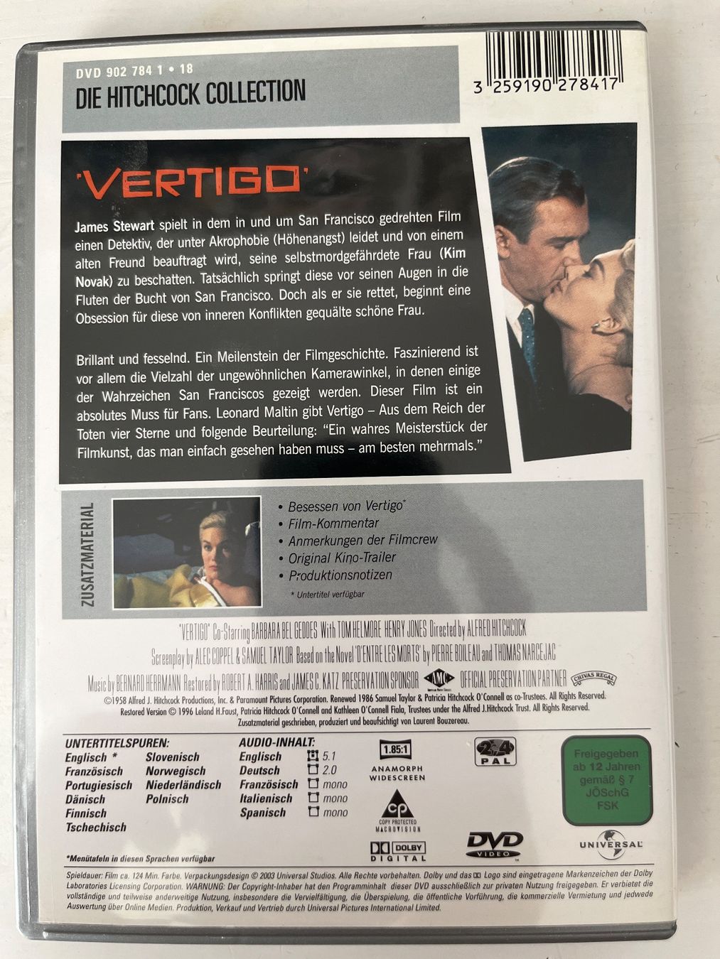 Vertigo (1958) DVD 📀 - Hitchcock Collection (Neu (gemäss Beschreibung ...