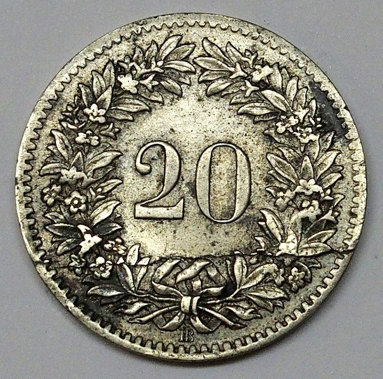 Abart. 20 Rappen 1850 B - Stempelriss | Kaufen auf Ricardo