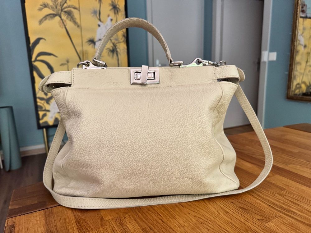 Sac à main blanc, en cuir, made in Italy 34 x 10 x 28 (Gebraucht) in ...