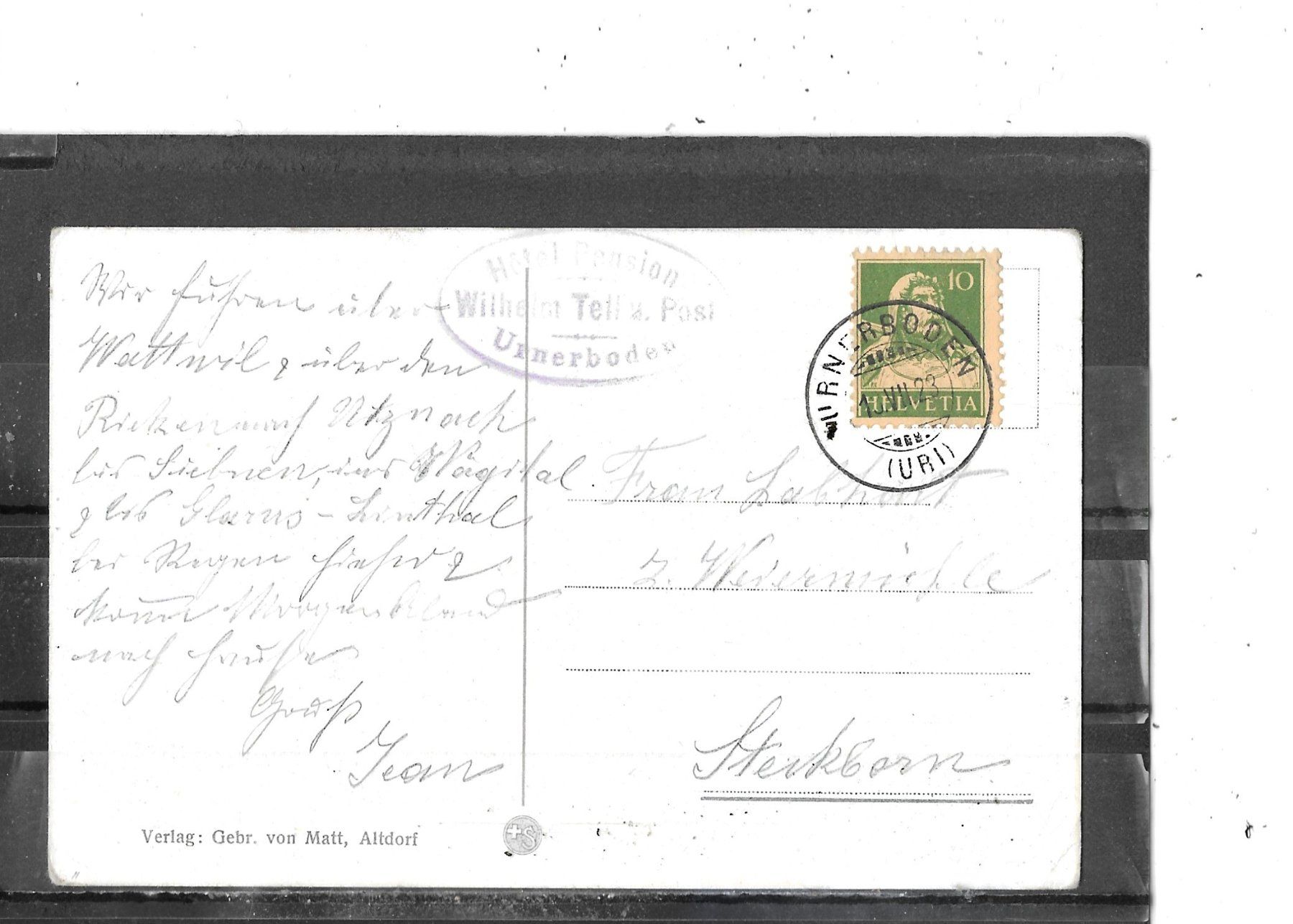 UR Urnerboden 1923 Hotel und Post, Postauto (Gebraucht) in Schocherswil ...