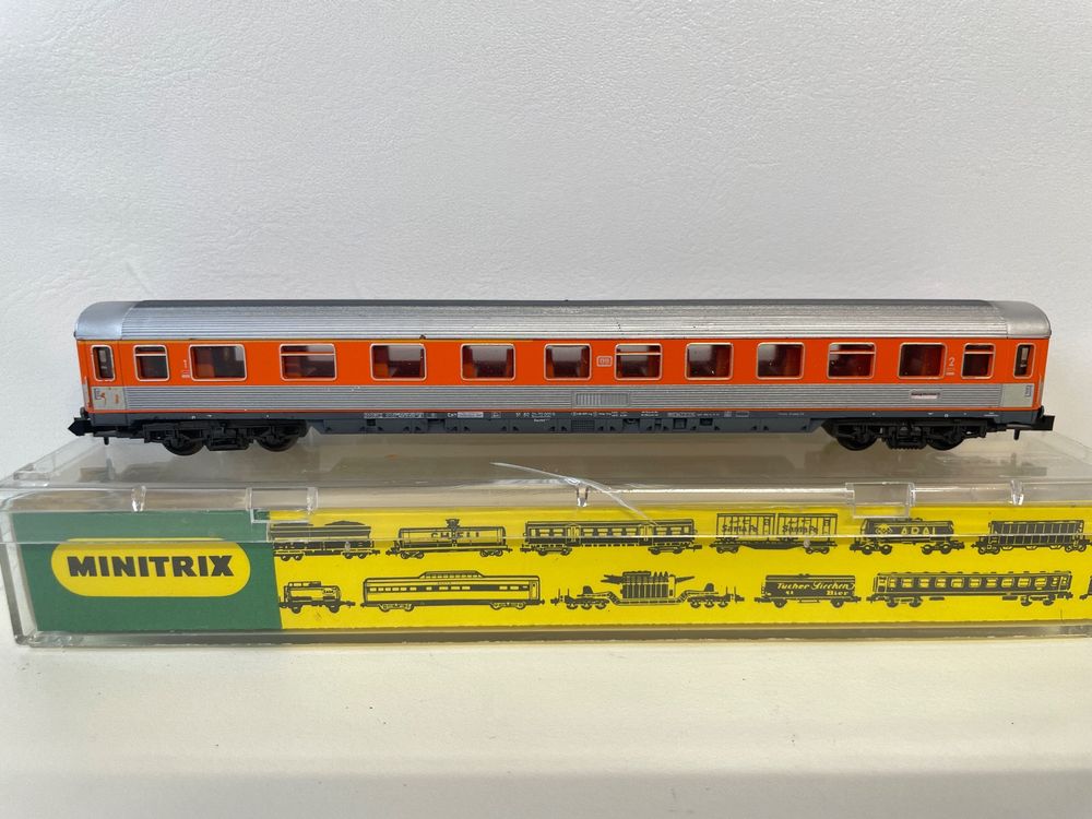 Minitrix 3078 Eurofima Schnellzugwagen DB mit Beleuchtung (Gebraucht ...