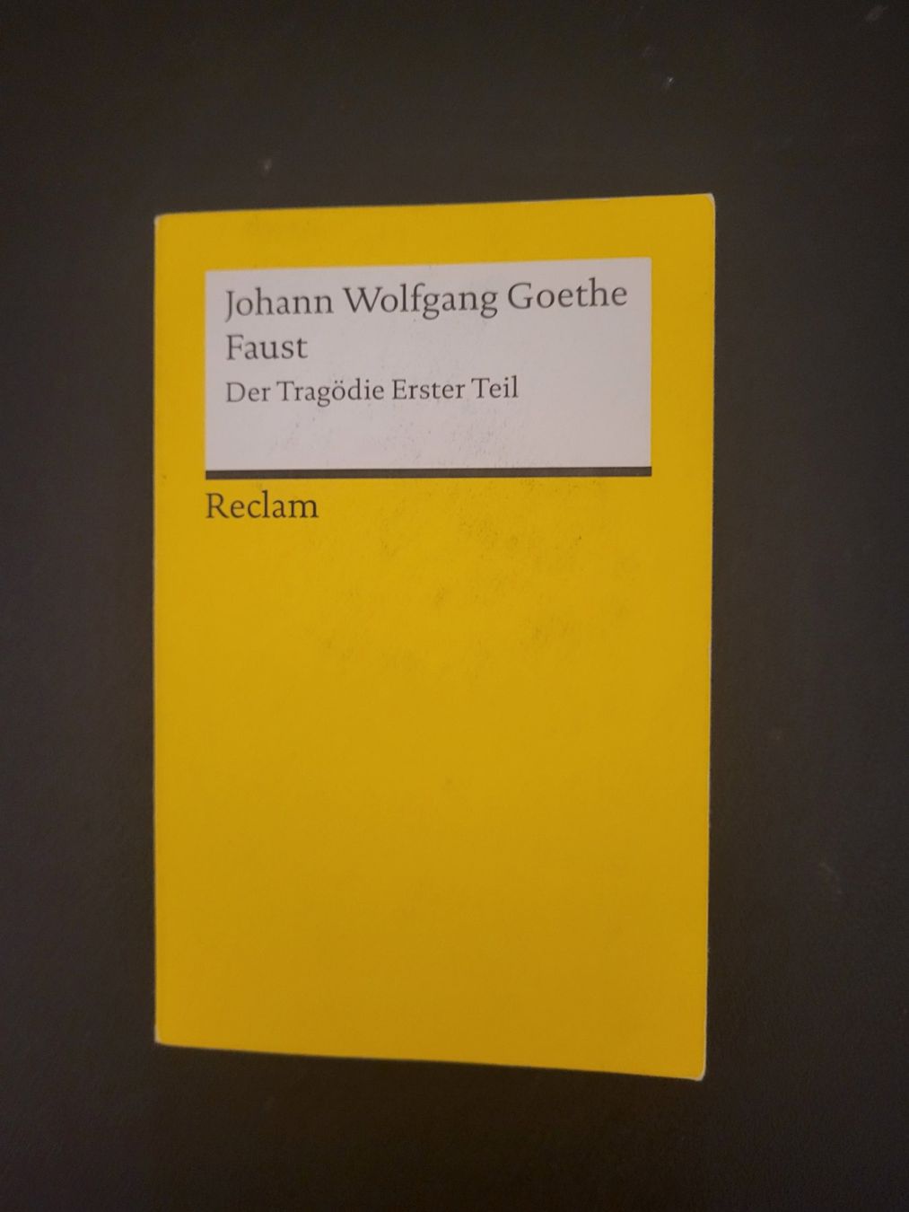 Goethe: Faust. Der Tragödie erster Teil - Reclam, Top! (Gebraucht) in ...