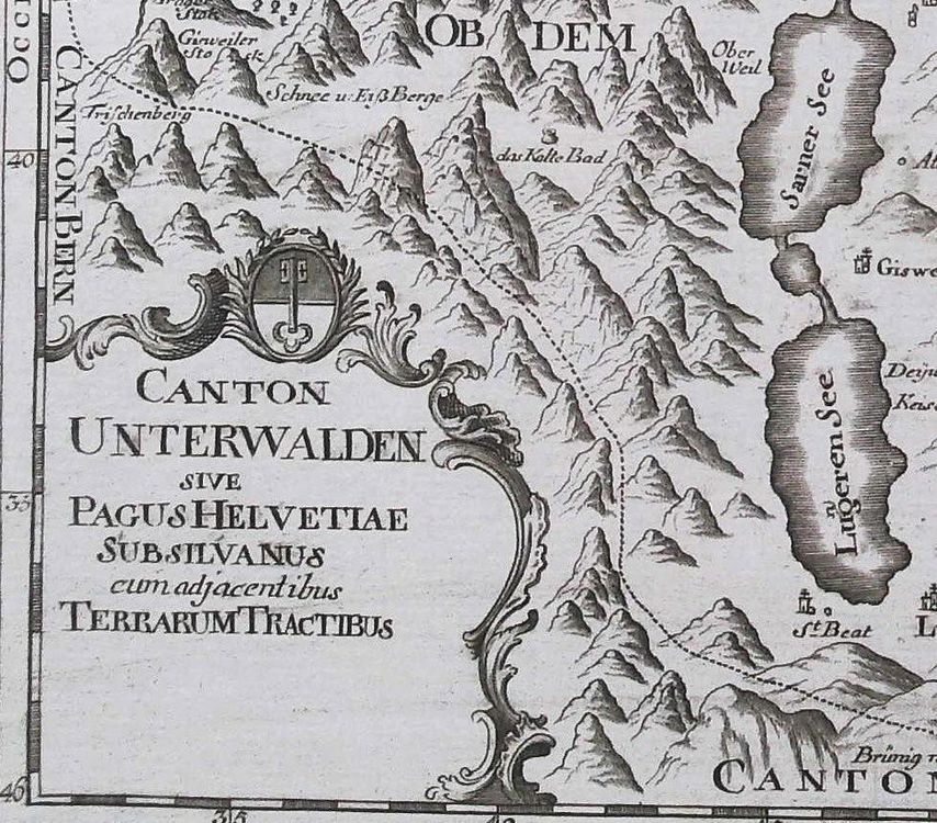 Unterwalden Landkarte von Walser um 1770 (Gebraucht) in Rafz für CHF 90 ...