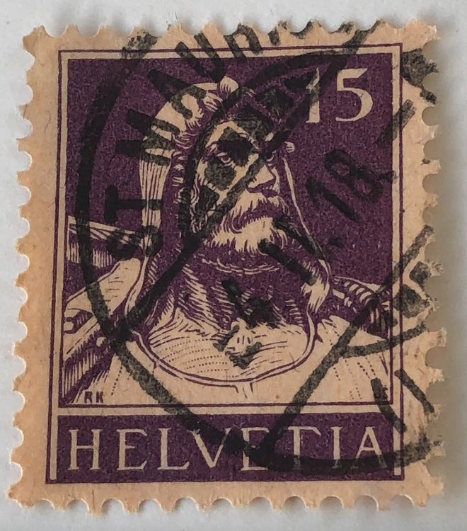 Nr.128 mit Vollstempel Tellbrustbild (Gebraucht) in Aarau für CHF 0.2 – mit Lieferung auf ...