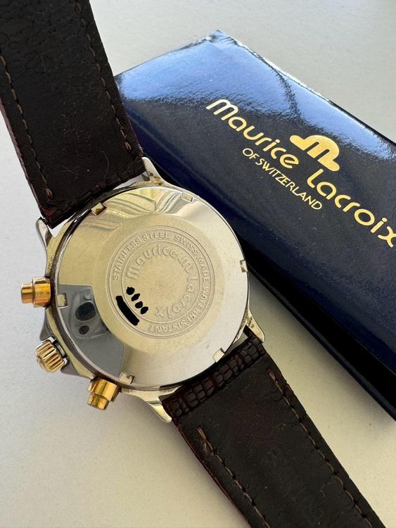 Maurice Lacroix Herrenuhr Chronograph Mondphase Lederband (Gebraucht ...