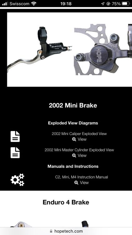 Hope Mono Mini Disc Brake Set (Gebraucht) in Regensdorf für CHF 150 ...