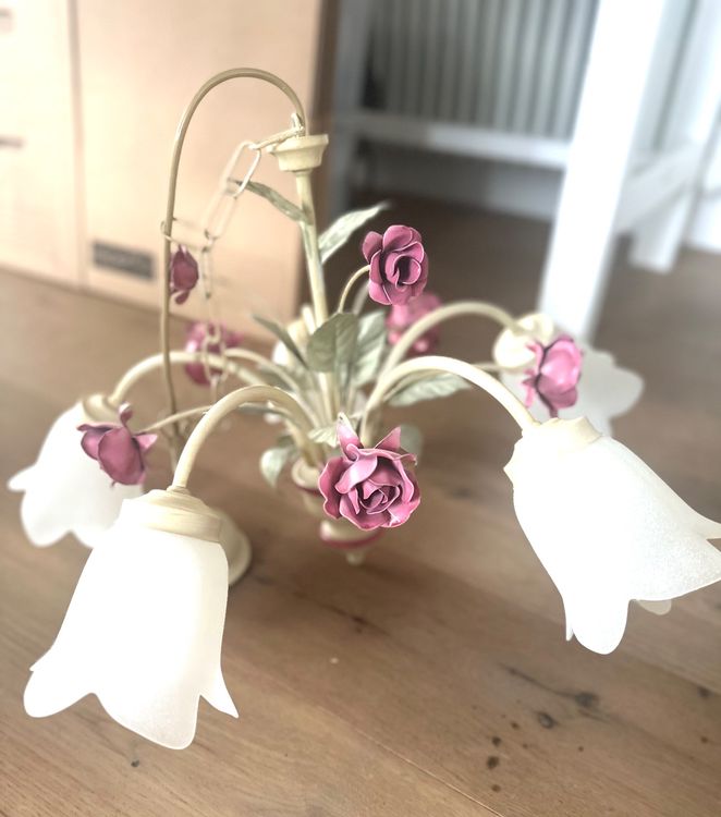 🟢 lustre vintage Shabby chic Romantisch Kronleuchter Blumen (Gebraucht ...