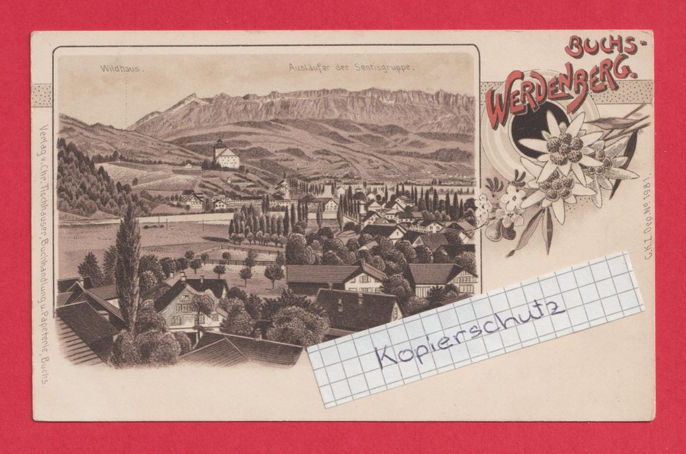 Buchs-Werdenberg (SG) Litho um 1900 (Gebraucht) in Zürich für CHF 28.5 – mit Lieferung auf ...