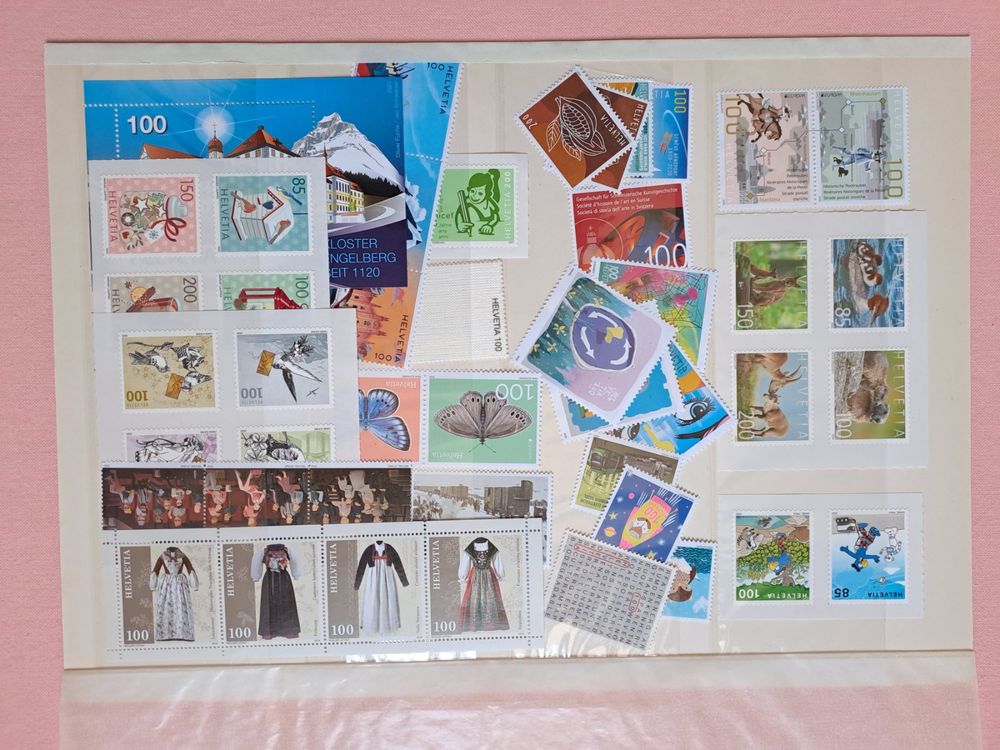 2 schöne Albumseiten frankaturgültige Briefmarken CHF 100.- | Kaufen ...