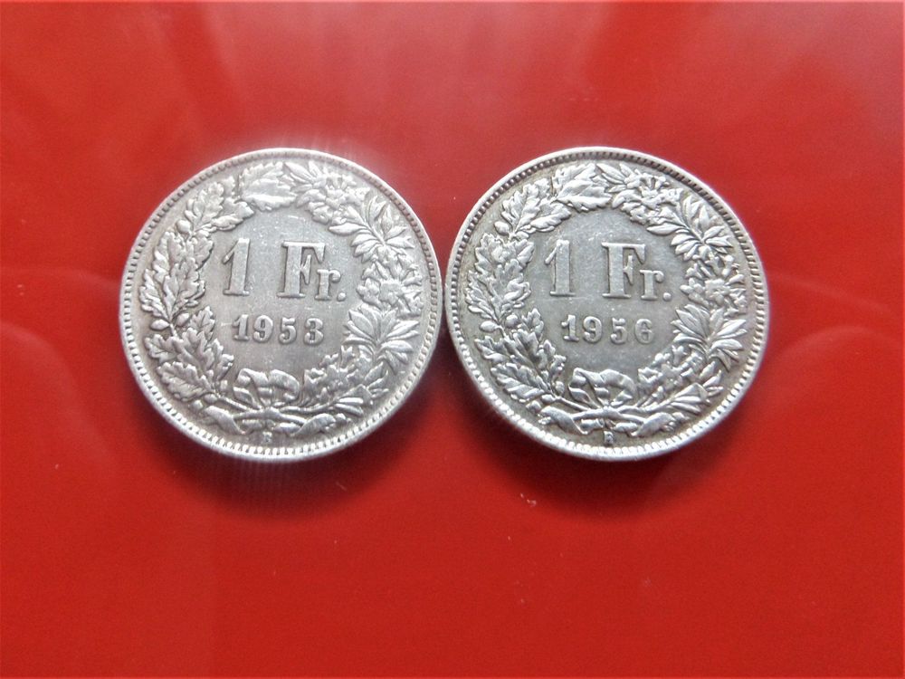2 Stück Alte SCHWEIZER 1 Fr / 1953 + 1956 SILBER Münze | Kaufen auf Ricardo