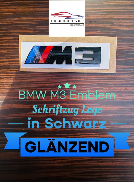 BMW M3 Emblem Logo Schriftzug NEU in Schwarz (Neu und originalverpackt ...