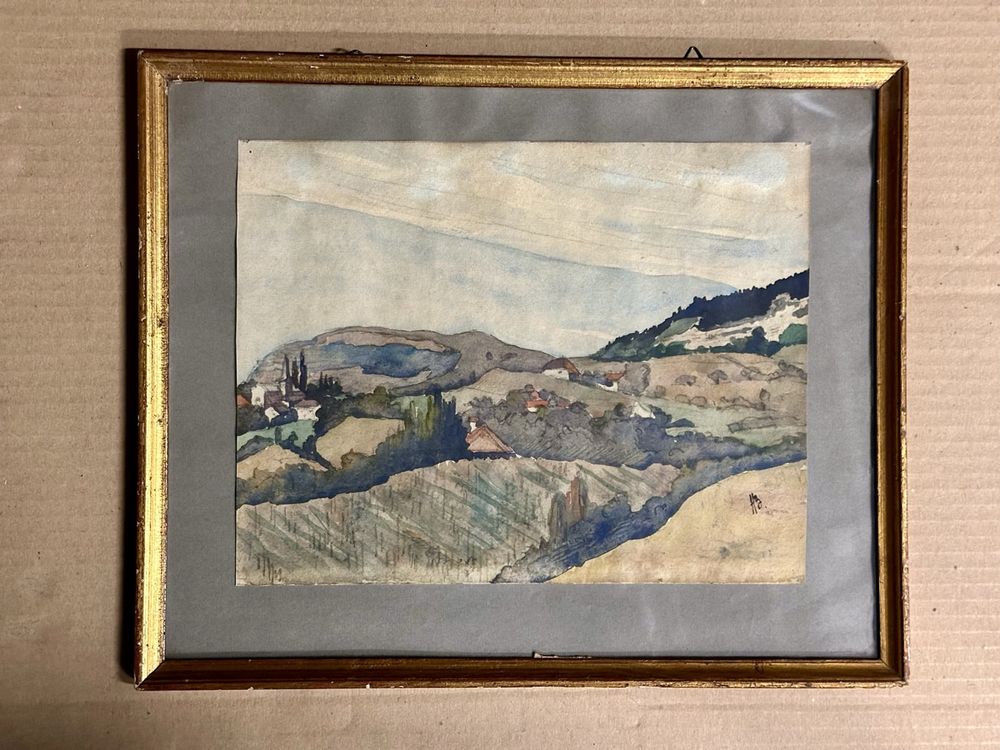 Charmante aquarelle, paysage, signé H.Z. | Kaufen auf Ricardo