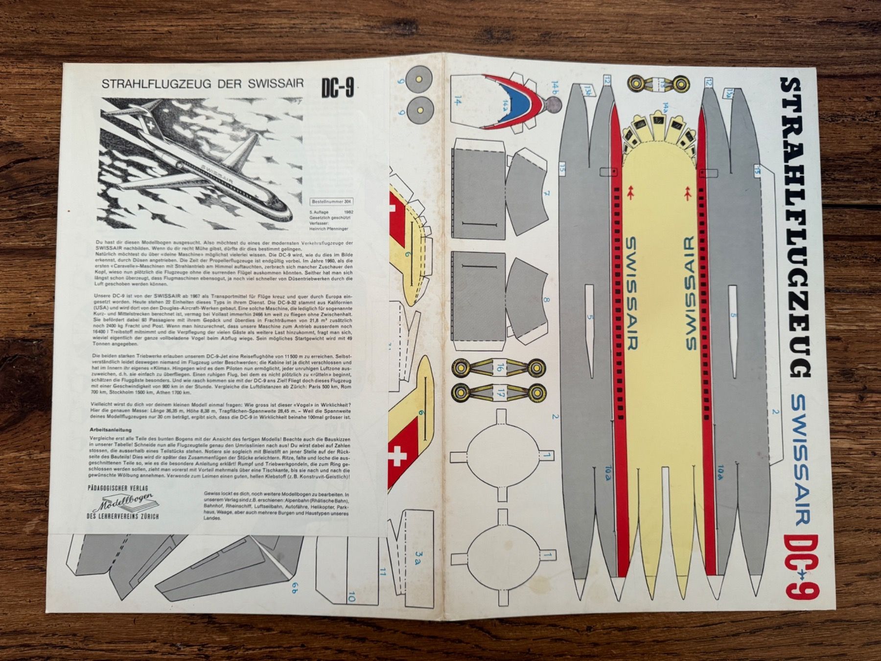 Bastelbogen - STRAHLFLUGZEUG DER SWISSAIR (1985) (Nuovo (secondo la ...