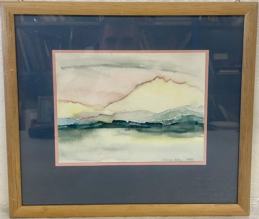 Landschaft Aquarell Mit See und Bergen sig. Durese Aklei (Gebraucht) in Root für CHF 10 – mit ...