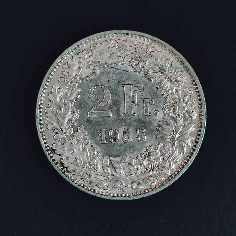 2 Franken Silbermünze 1955 (Gebraucht) in Eggenwil für CHF 5.6 – mit Lieferung auf Ricardo kaufen