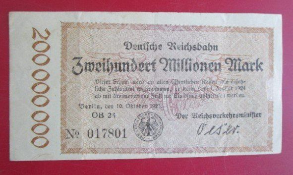 Zweihundert Millionen Mark vom 10. Oktober 1923 (Gebraucht) in Luzern ...