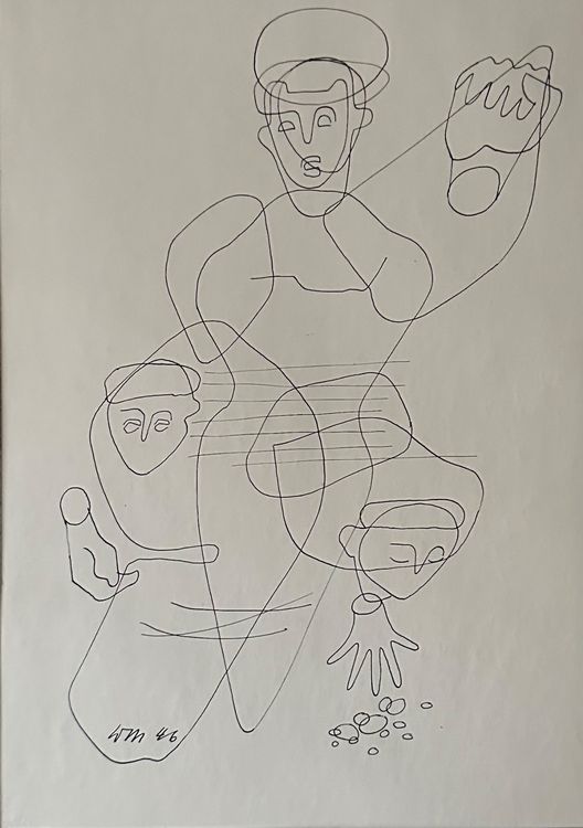 40.er Jahre Kubistische Szene Tuschzeichnung (Gebraucht) in Root für CHF 80 – mit Lieferung auf ...