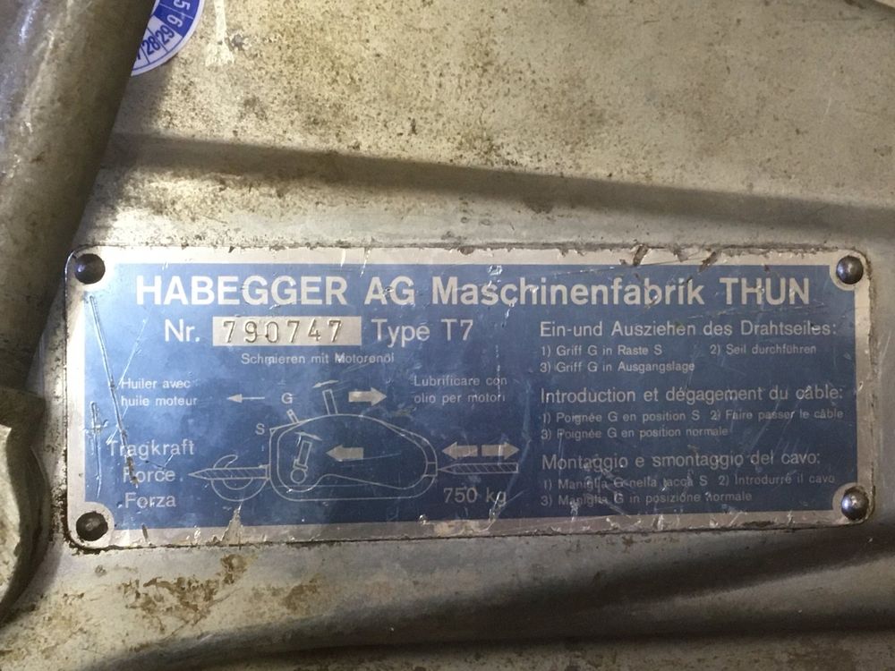 Habegger Seilzug Maschinenfabrik Thun Typ T7 (Gebraucht) in Zürich für ...