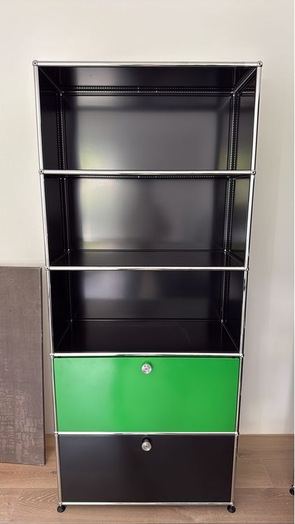 Stylish USM Haller Unit - Black and Green, Excellent Shape! (Gebraucht ...