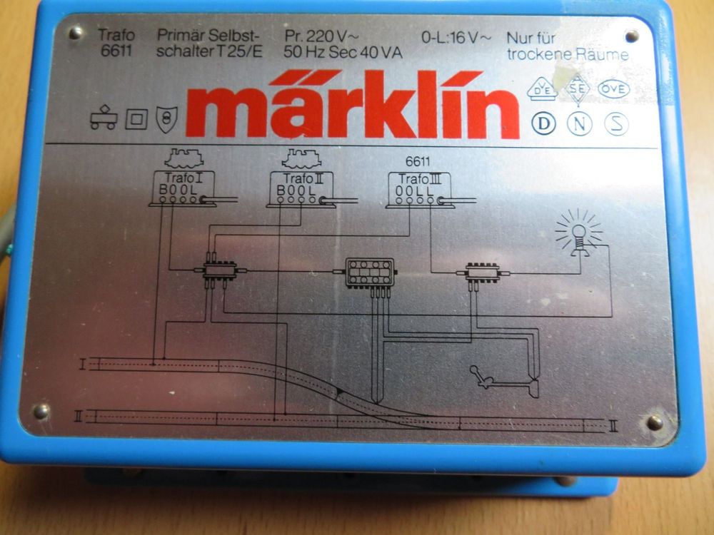 6611 Märklin Licht-Trafo 16V, 40VA (Gebraucht) in Dottikon für CHF 24.9 ...