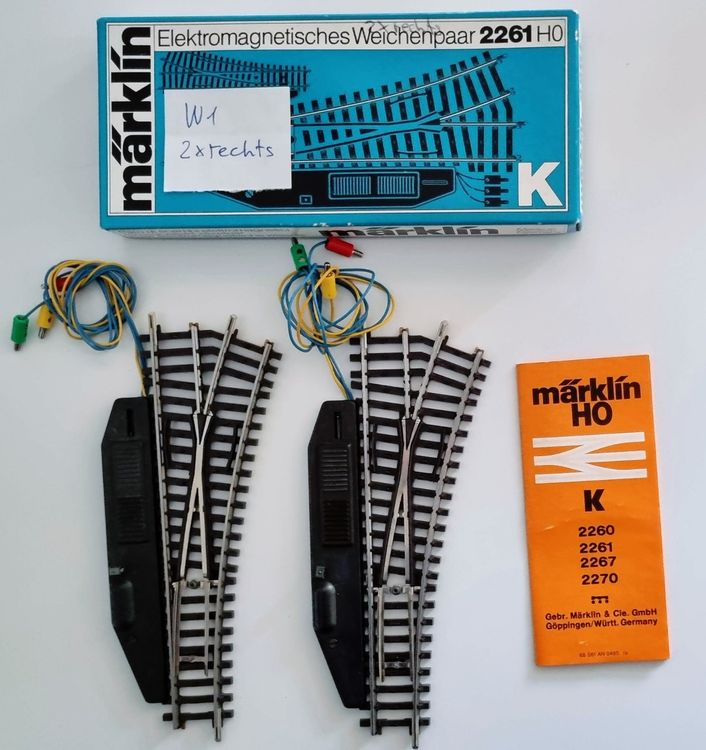Märklin K-Gleis 2 Stk.Weichen rechts mit Weichenantrieb (W1) | Kaufen ...