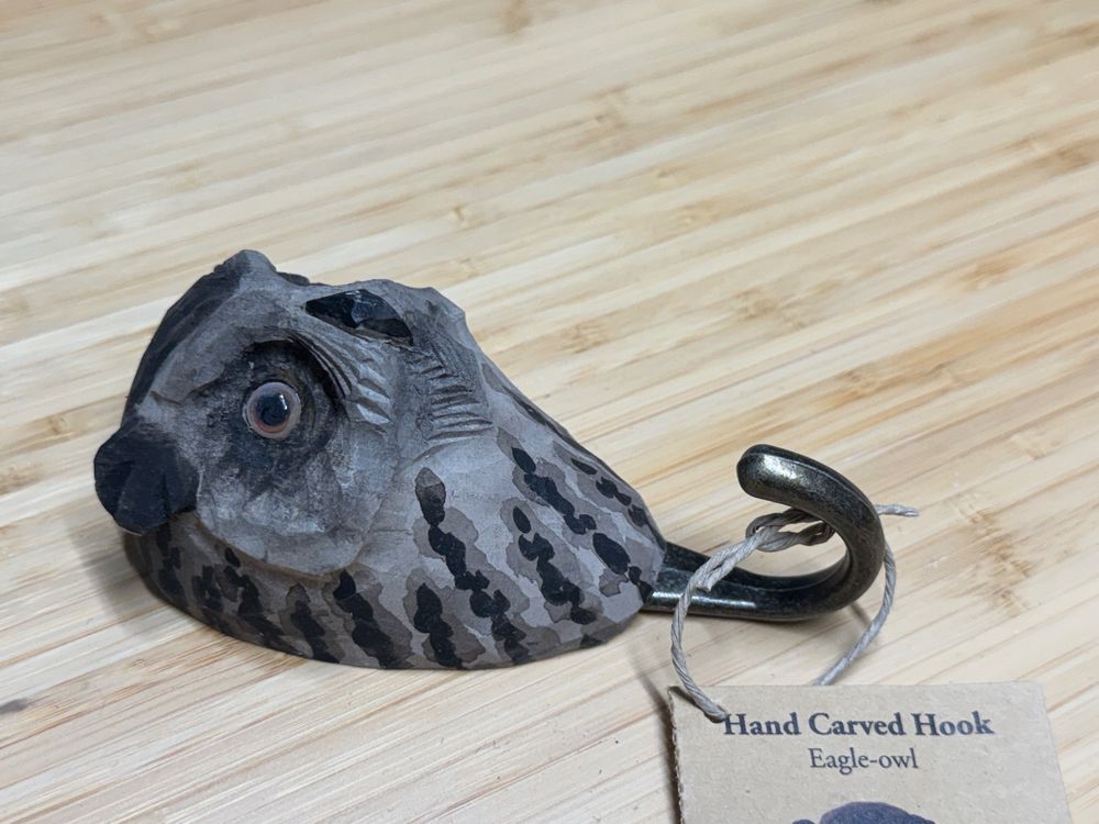 Handgeschnitzter Haken `Eule` Wildlife Garden, Neu und OVP (Neu und ...