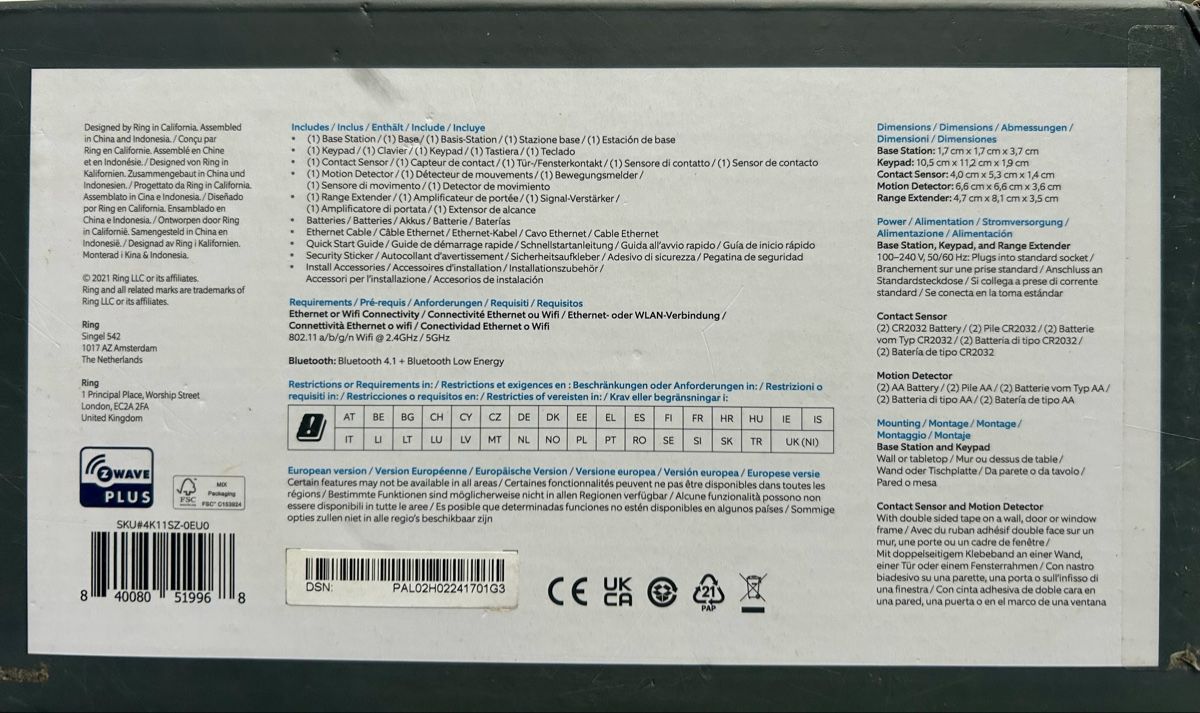 Ring Alarm System 7 pièces + 2 caméras, (neuf) (Neuf avec emballage d ...