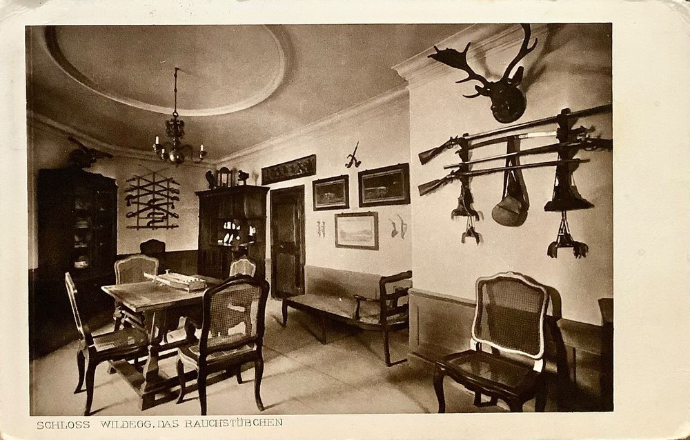 1927 - Alte AK - Schloss Wildegg - DAS RAUCHSTÜBCHEN Möriken (Gebraucht ...
