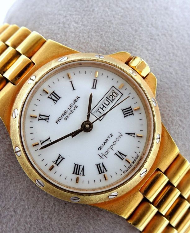 Favre-Leuba Harpoon Geneve, vergoldet, Vintage Klassiker! (Usato) a ...