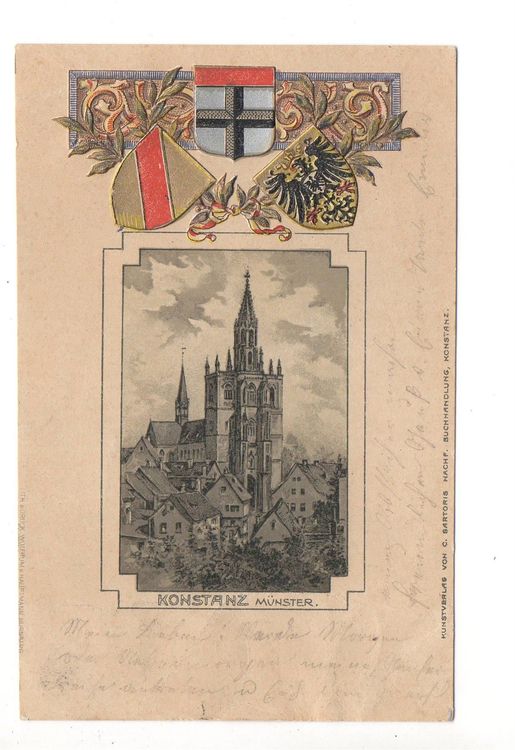 Präge-AK Wappen KONSTANZ Münster (Gebraucht) in Jona für CHF 3.9 – mit Lieferung auf Ricardo kaufen