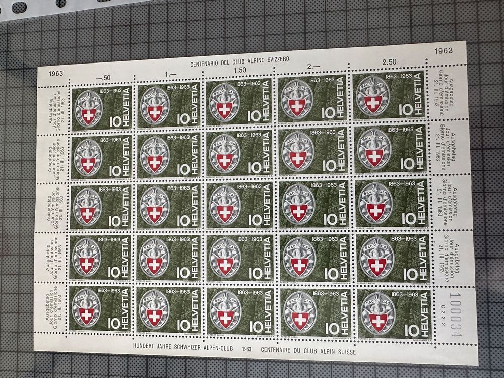 1963 Bogen Helvetia / Briefmarke / postfrisch | Kaufen auf Ricardo