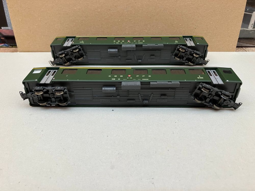 Bemo 2 SBB Personenwagen grün, A und AB, Epoche III-V, H0m | Kaufen auf Ricardo