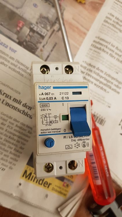 Hager FI-LS RCBO C13 30mA (Gebraucht) in Schaffhausen für CHF 16 – mit ...
