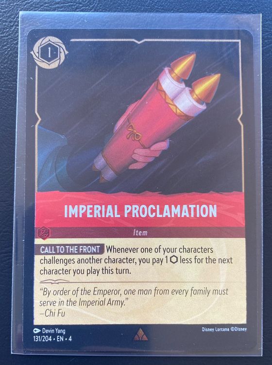 Lorcana Disney - IMPERIAL PROCLAMATION 131/204 FOIL EN4-Rare | Kaufen ...